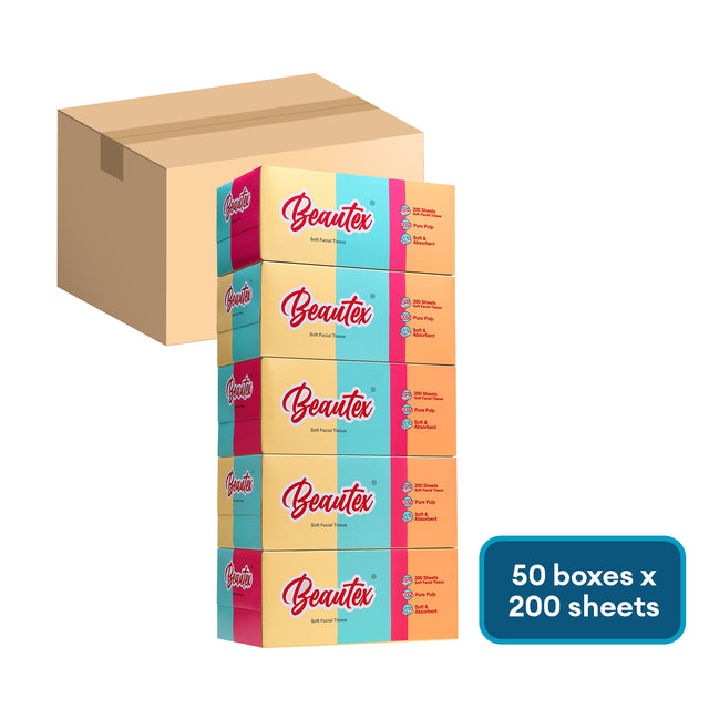 Beautex 2 Ply Tissue Box 10 x (5 packs x 200S) Carton Sales – PSC e-store